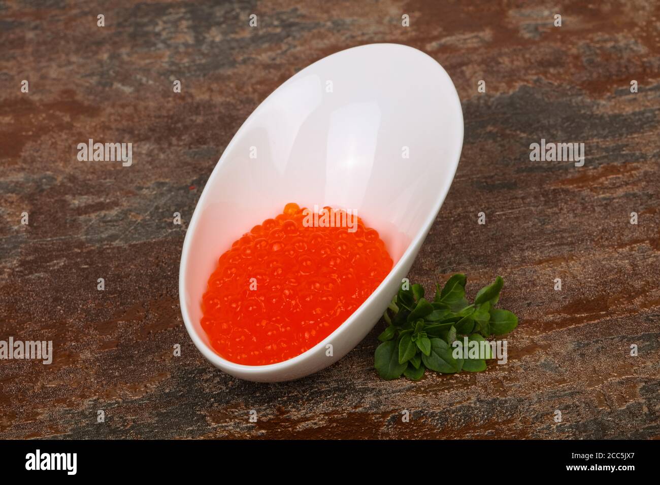 Luxury Red Caviar in the bowl Stock Photo - Alamy