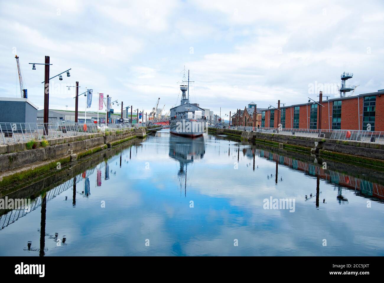 Belfast, Northern Irealnd - 03 August 2020: The HMS Caroline, a C-Class ...