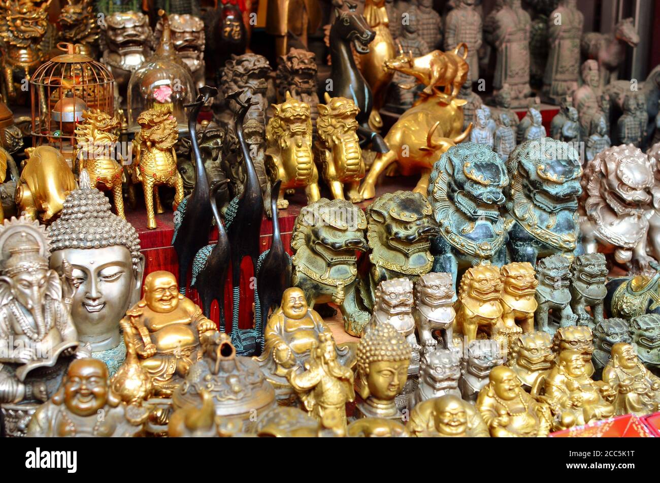 SHANGHAI, CHINA - May 7, 2017 - Chinese souvenirs. Various asian ...