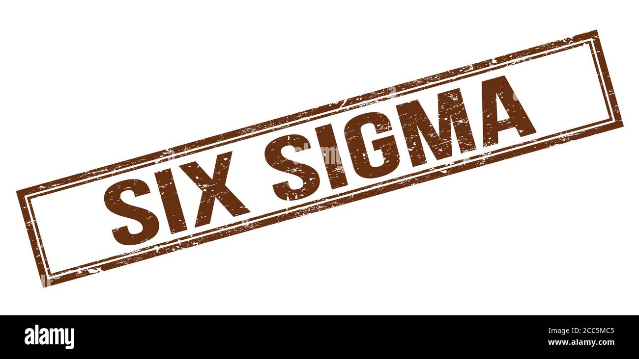 SIX SIGMA brown grungy rectangle stamp sign Stock Photo - Alamy