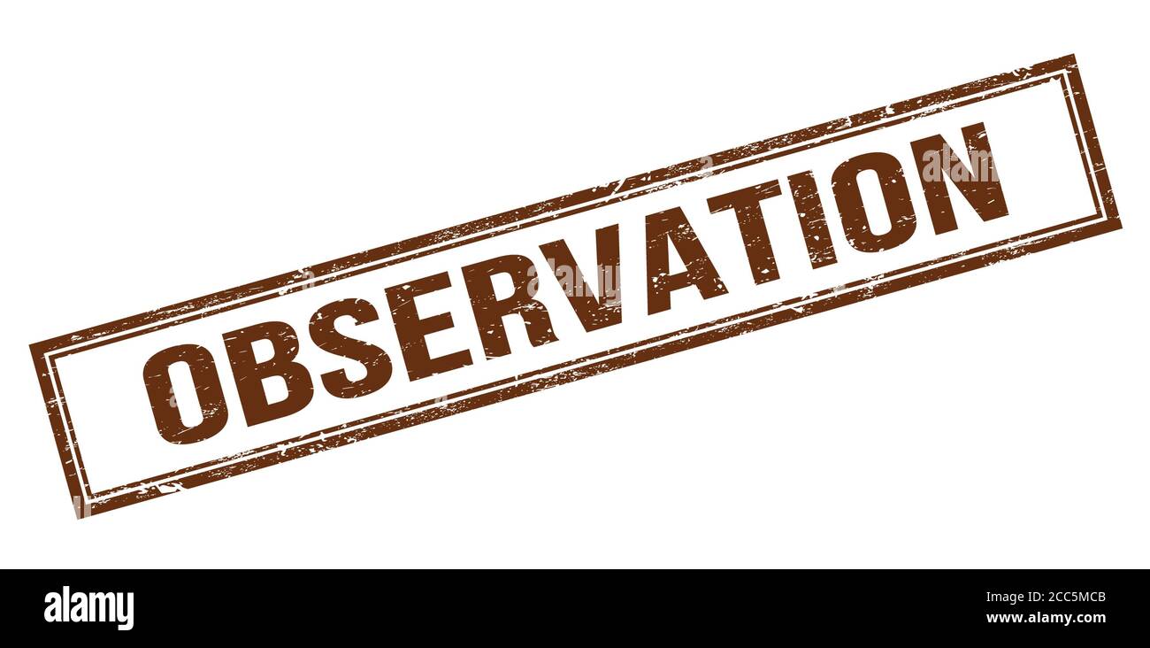 OBSERVATION brown grungy rectangle stamp sign Stock Photo - Alamy
