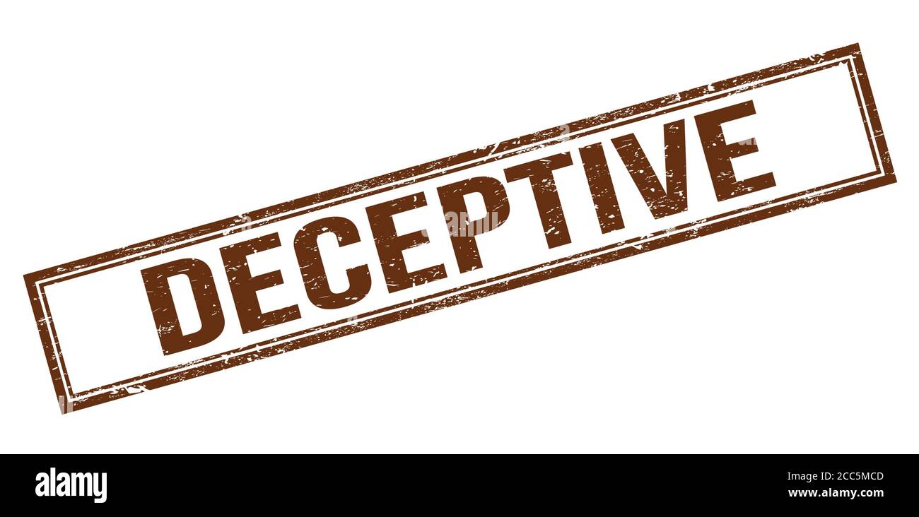 DECEPTIVE brown grungy rectangle stamp sign Stock Photo - Alamy