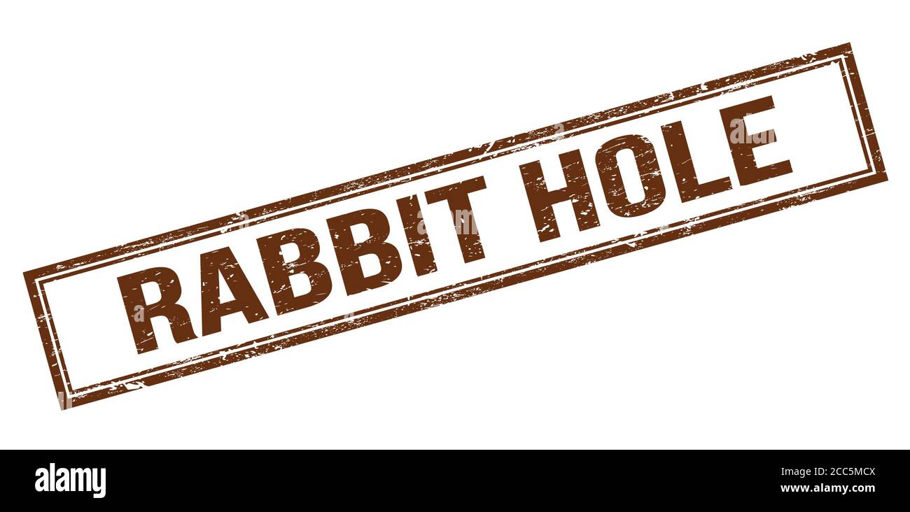 RABBIT HOLE brown grungy rectangle stamp sign Stock Photo - Alamy