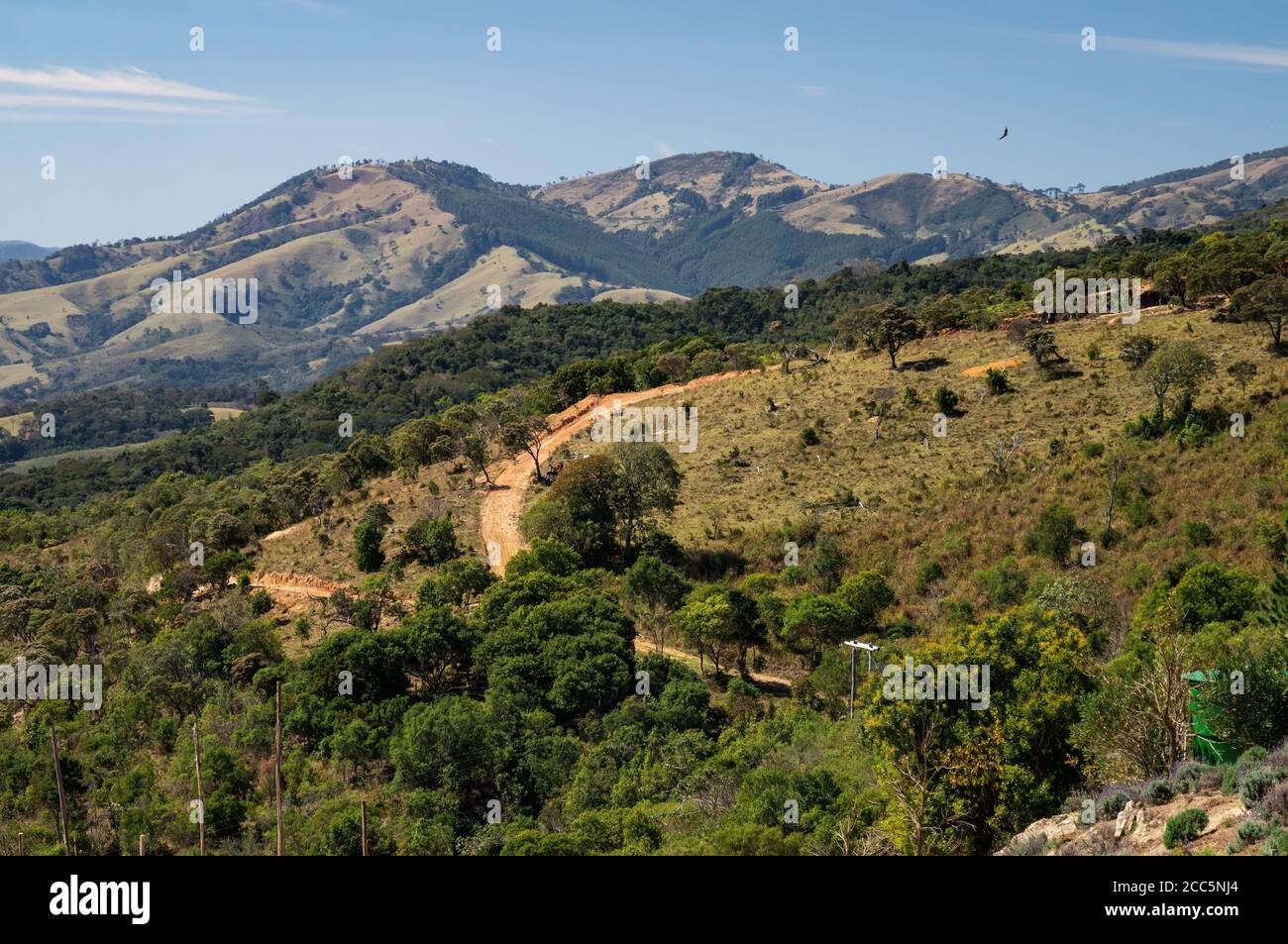 View from O Lavandario farm of the mountainous landscape of Cunha with ...