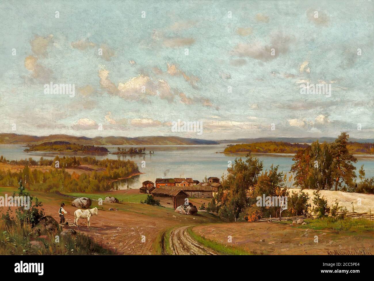 Munsterhjelm Hjalmar - Landscape from Tuulos - Finnish School - 19th ...