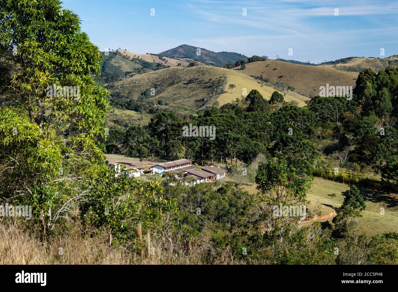 A neighbor ranch between the mountains of Cunha as saw from one of the ...