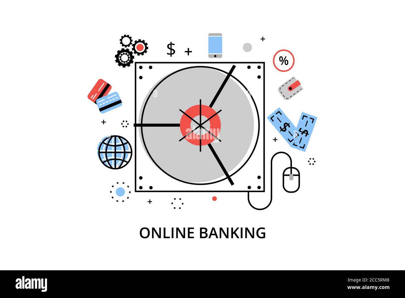 Modern flat thin line design vector illustration, infographic concept ...