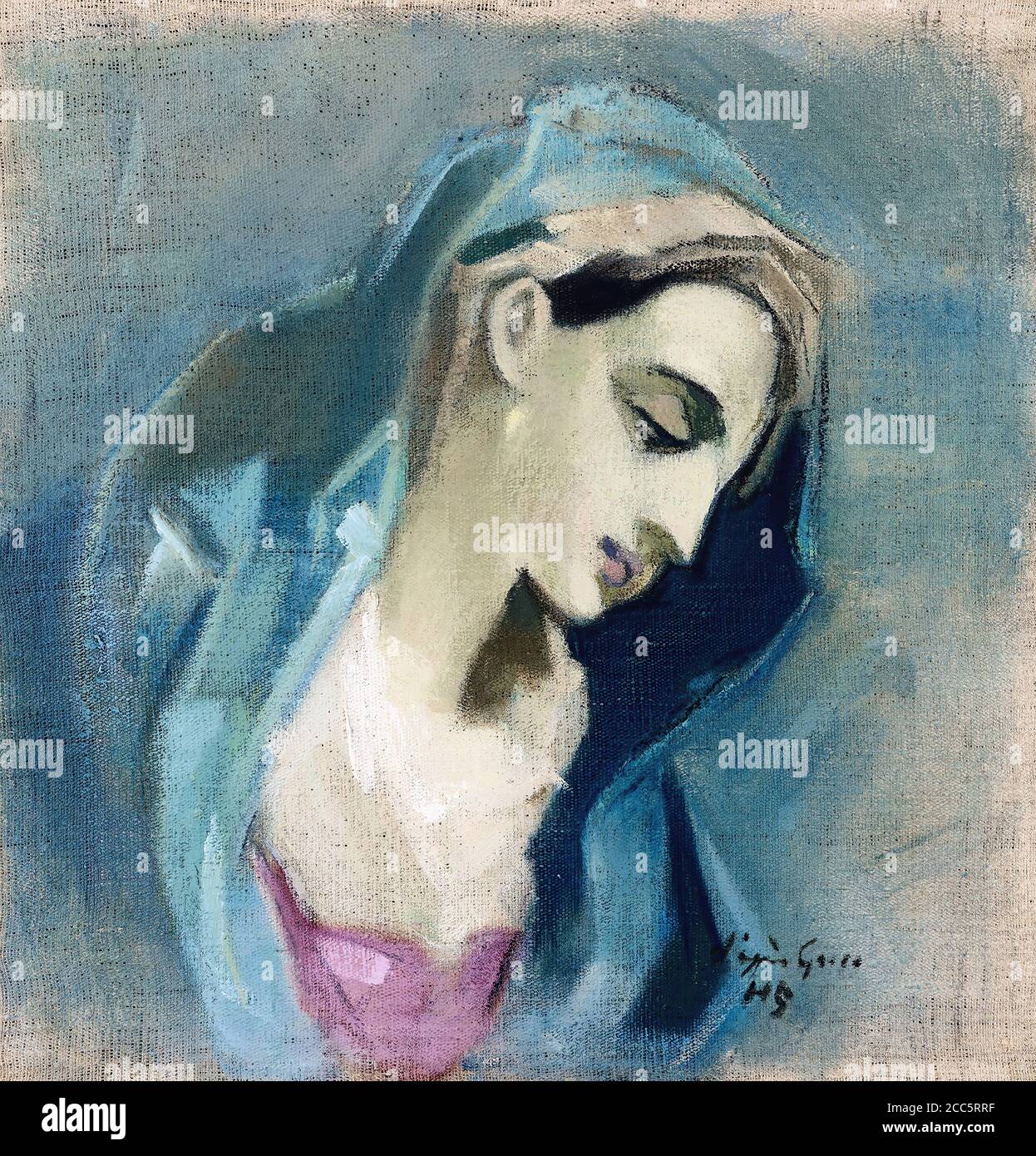 Schjerfbeck Helena - Blue Madonna - Finnish School - 19th Century Stock ...