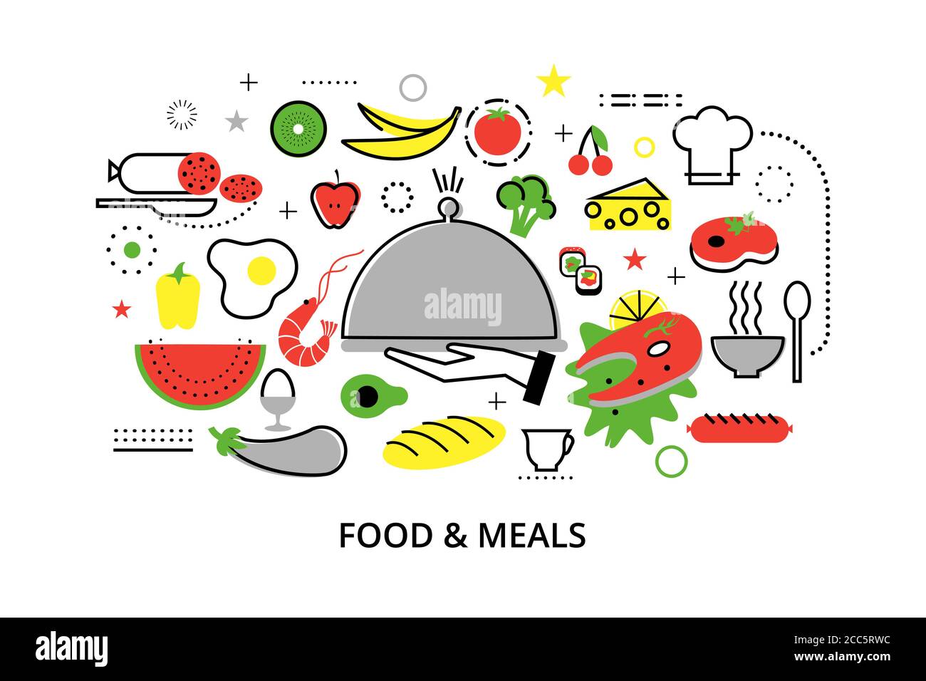 Modern flat thin line design vector illustration, concepts of homemade ...