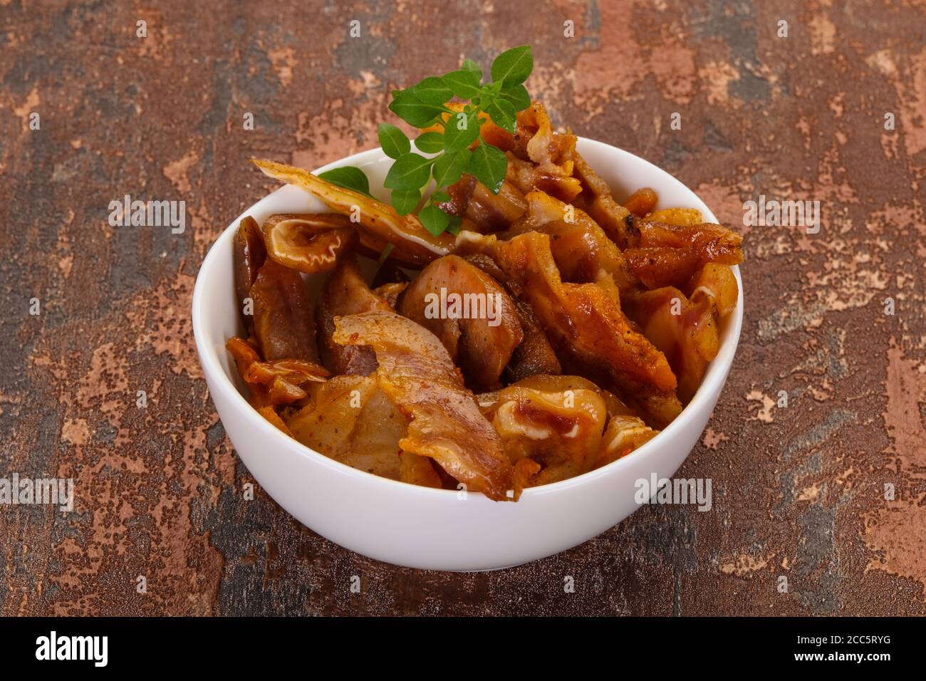 Pork ear snack in the bowl Stock Photo - Alamy
