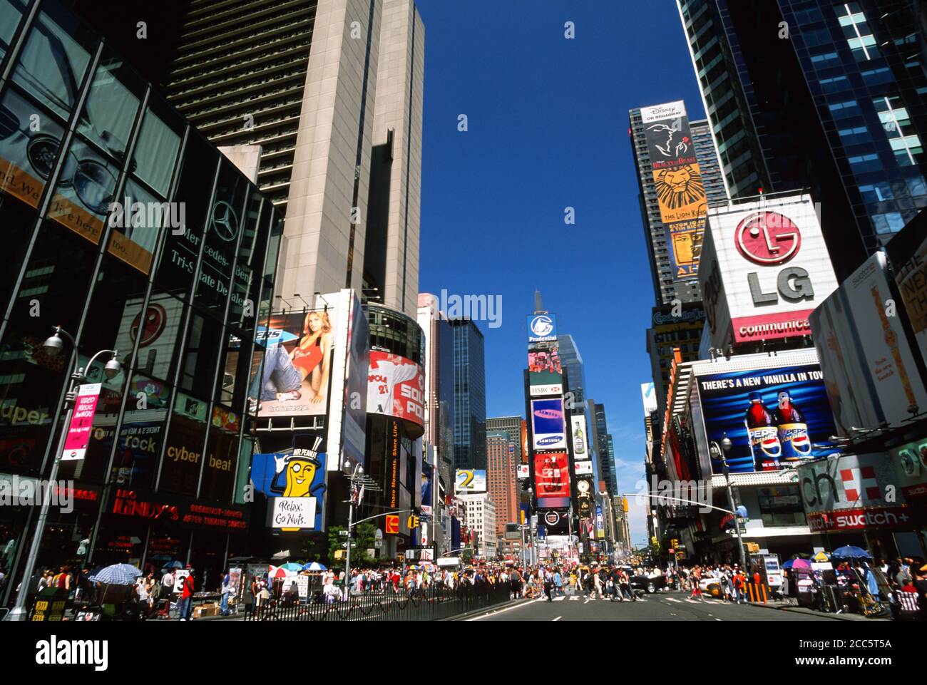 2003 View of Times Square in New York City is filled with electronic ...
