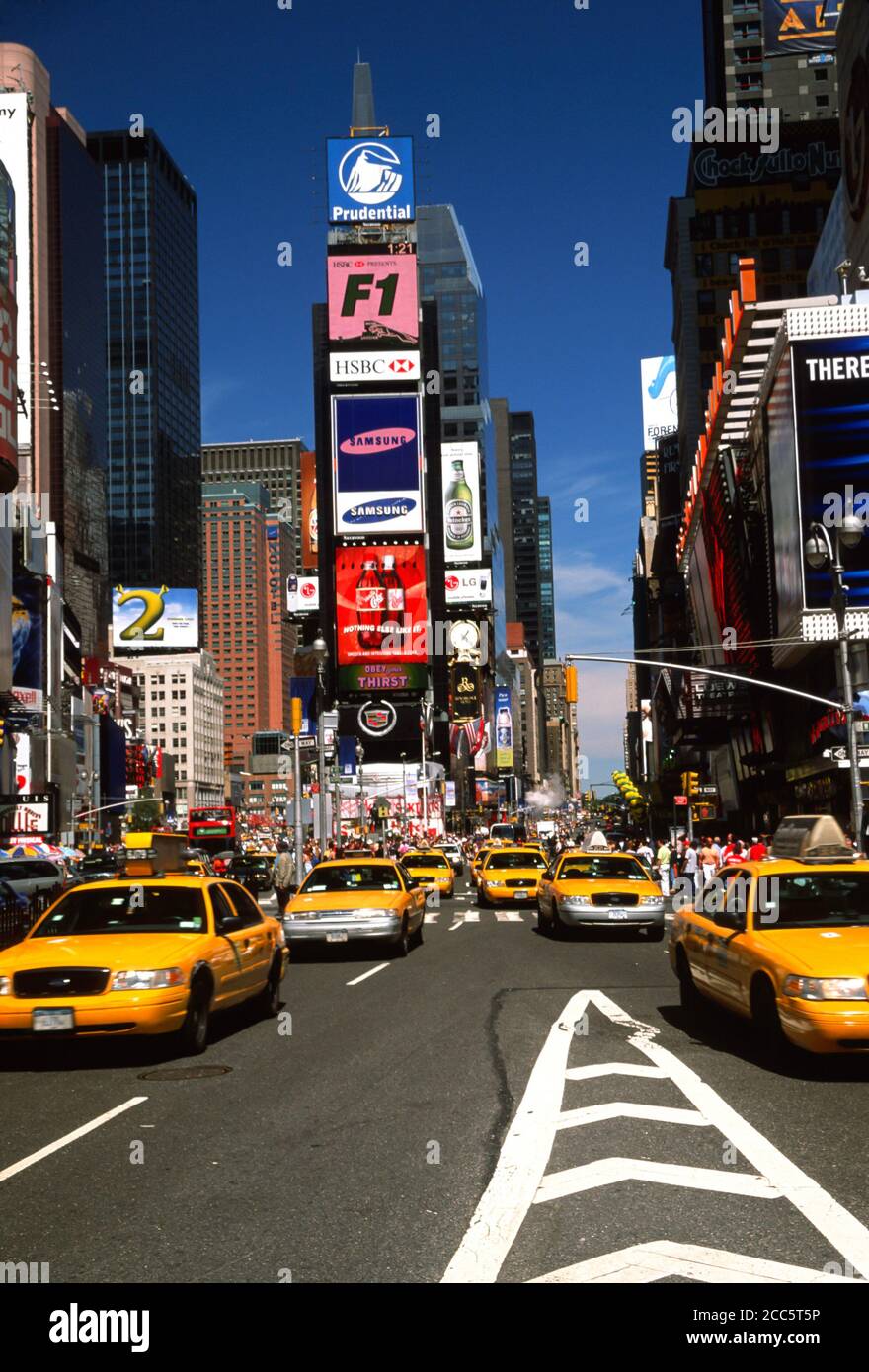 2003 View of Times Square in New York City is filled with electronic ...
