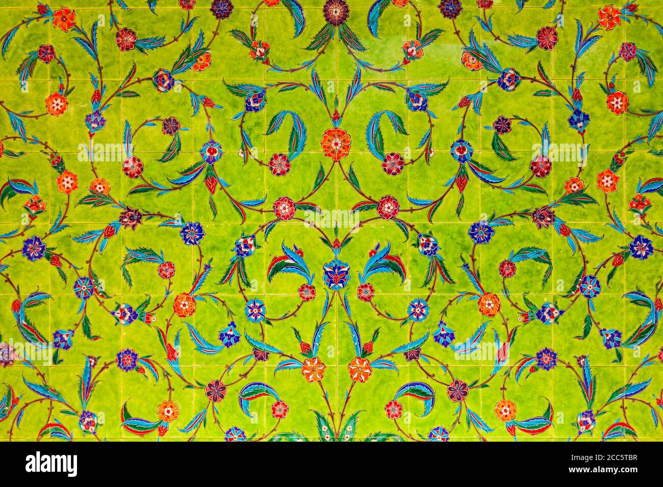 Floral pattern design on the wall of the Sheikh Zayed Grand Mosque, the ...