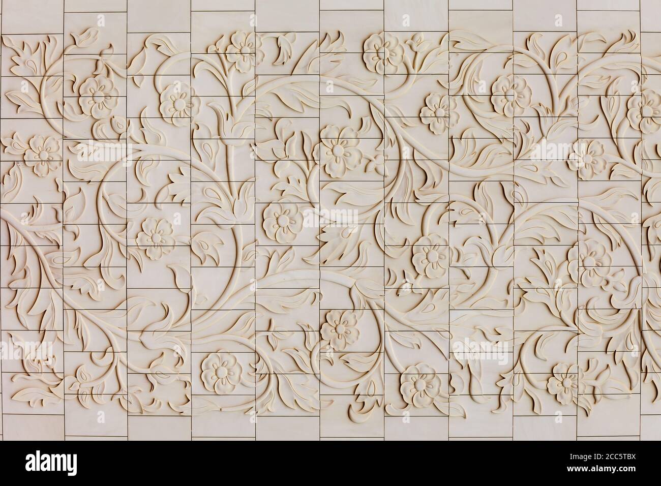 Floral pattern design on the wall of the Sheikh Zayed Grand Mosque, the ...