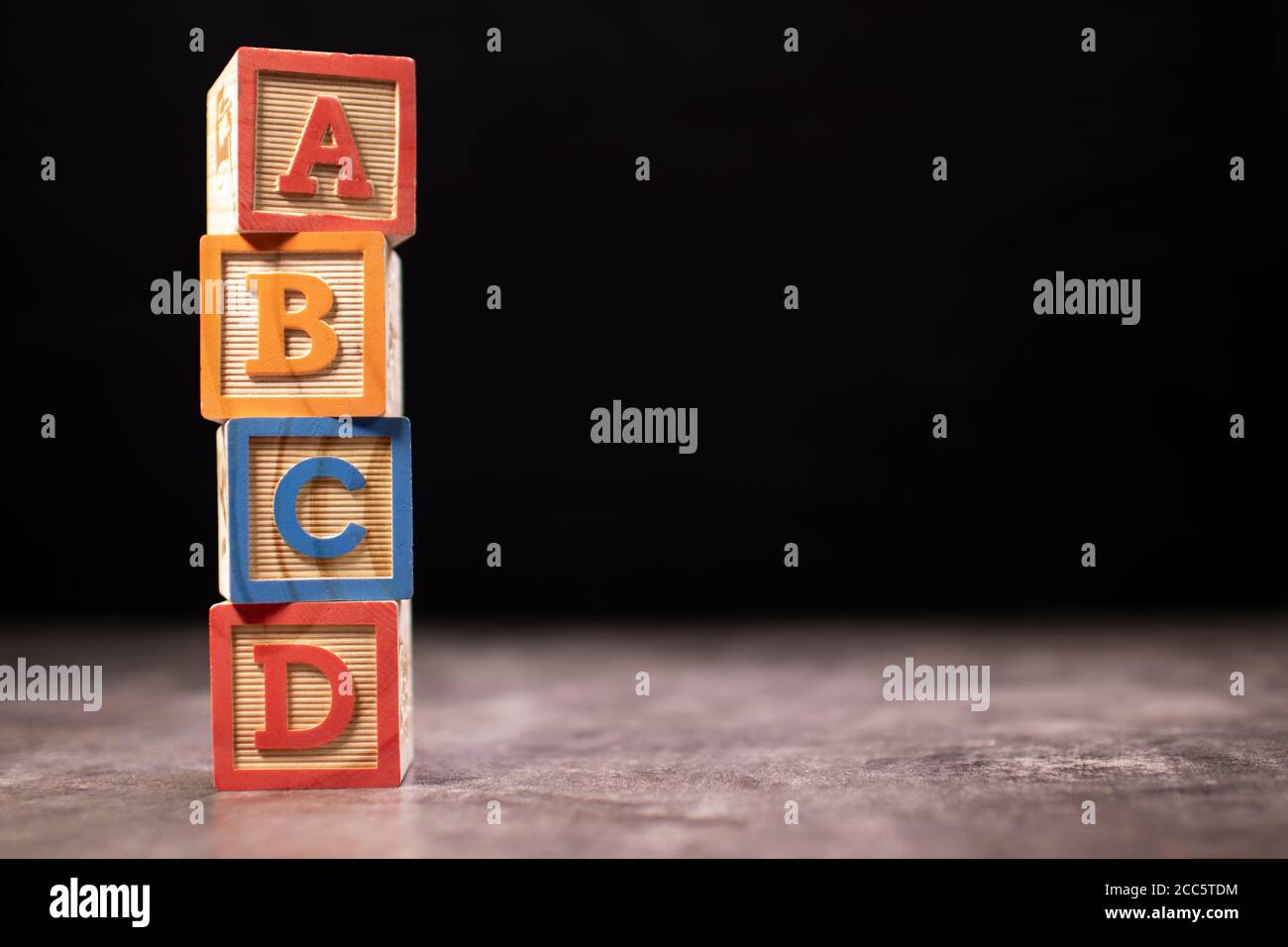 A, B, C and D wooden blocks Stock Photo - Alamy