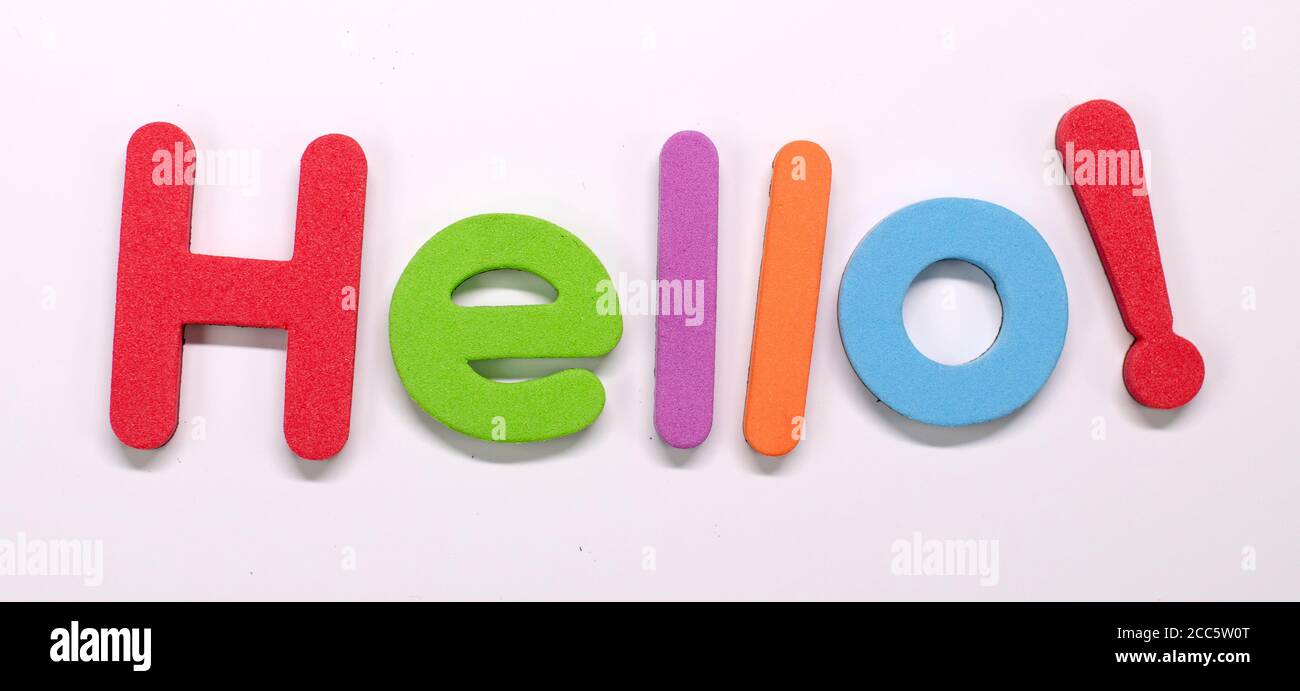 Hello symbol concept word hi-res stock photography and images - Alamy