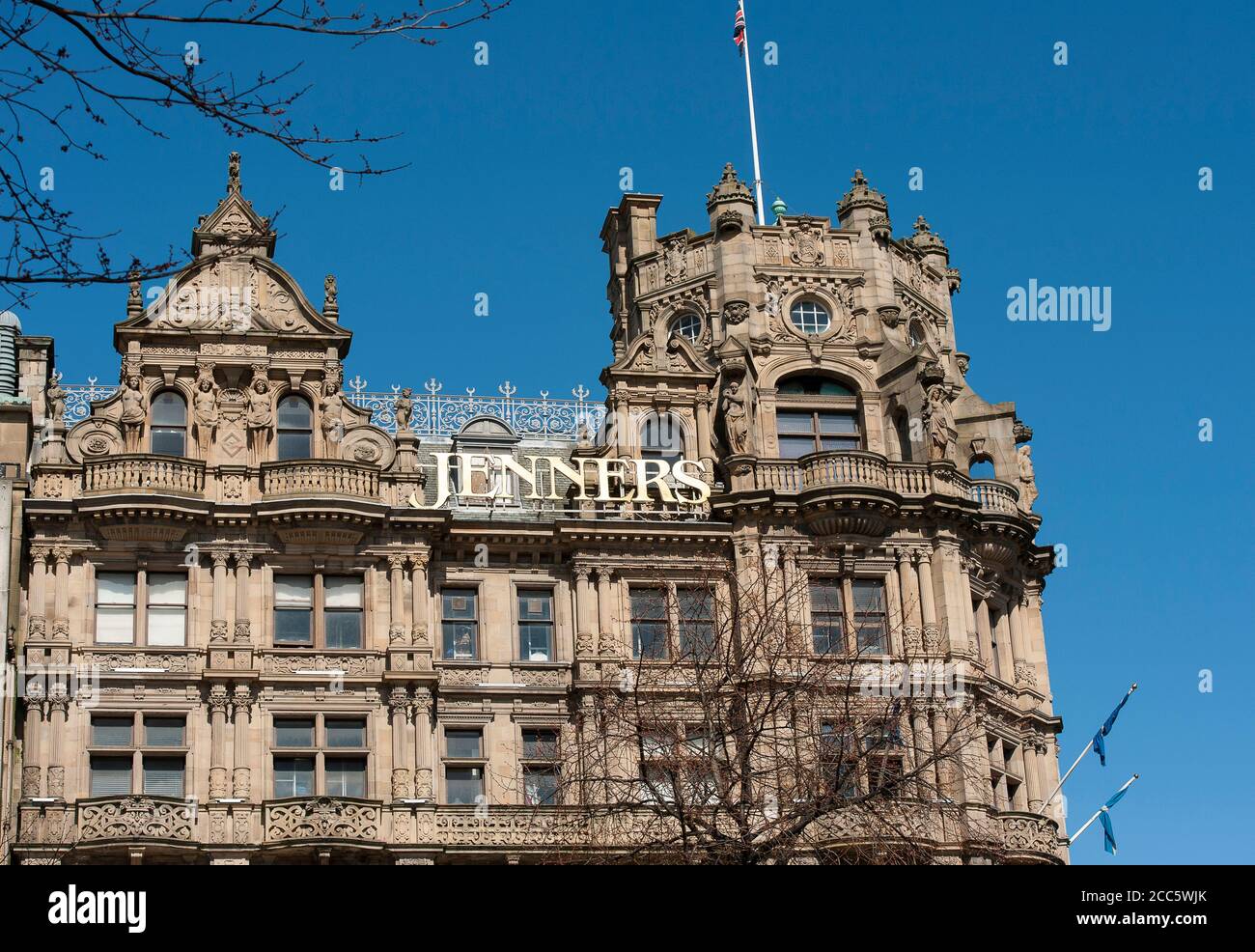 Jenners department store on Princes Street in the city of Edinburgh ...