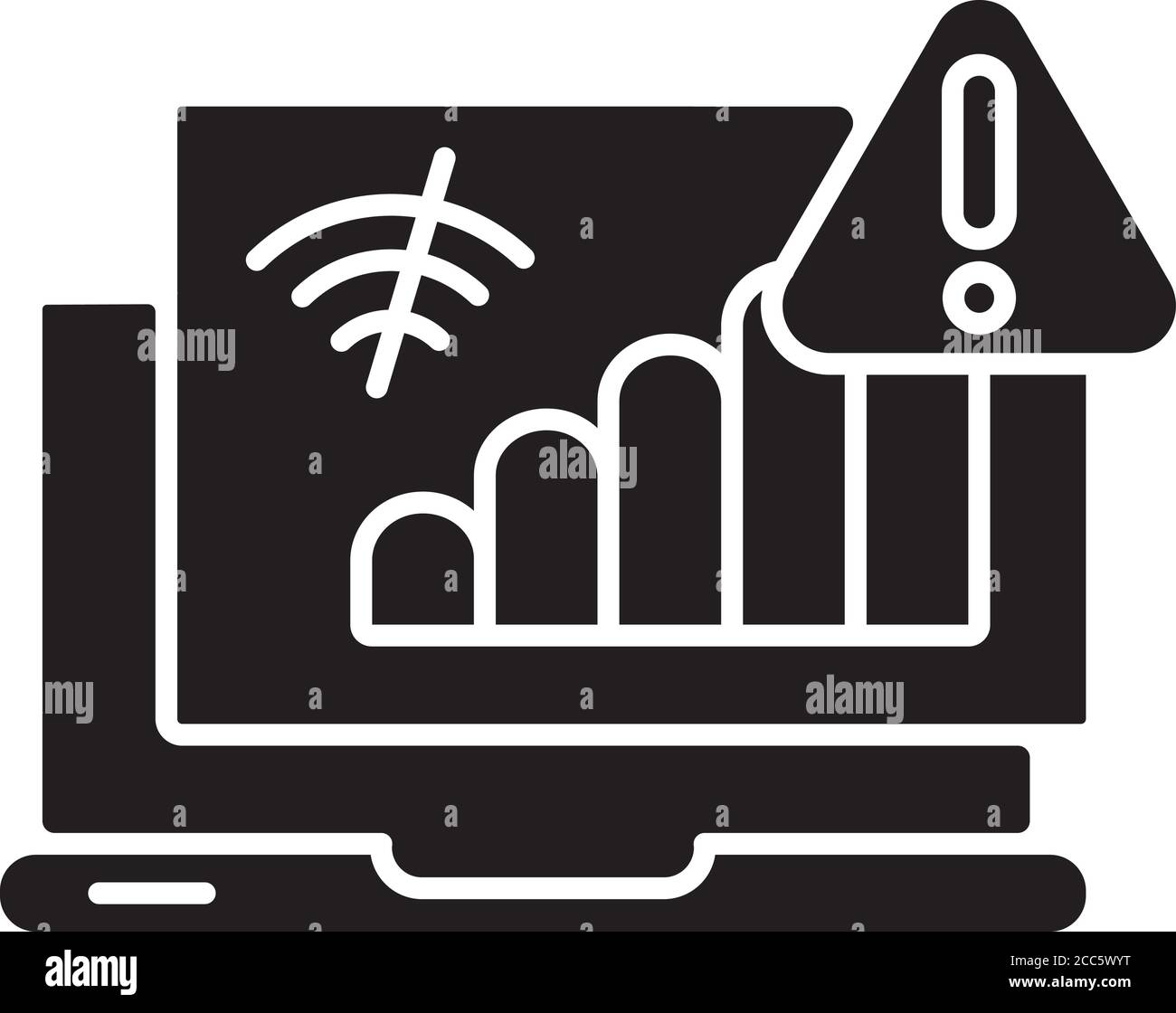 Internet connection problem black glyph icon Stock Vector Image & Art ...