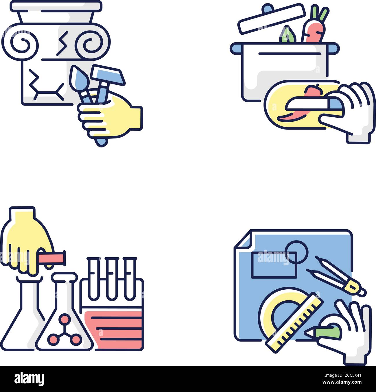 Color scheme icons set Cut Out Stock Images & Pictures - Alamy