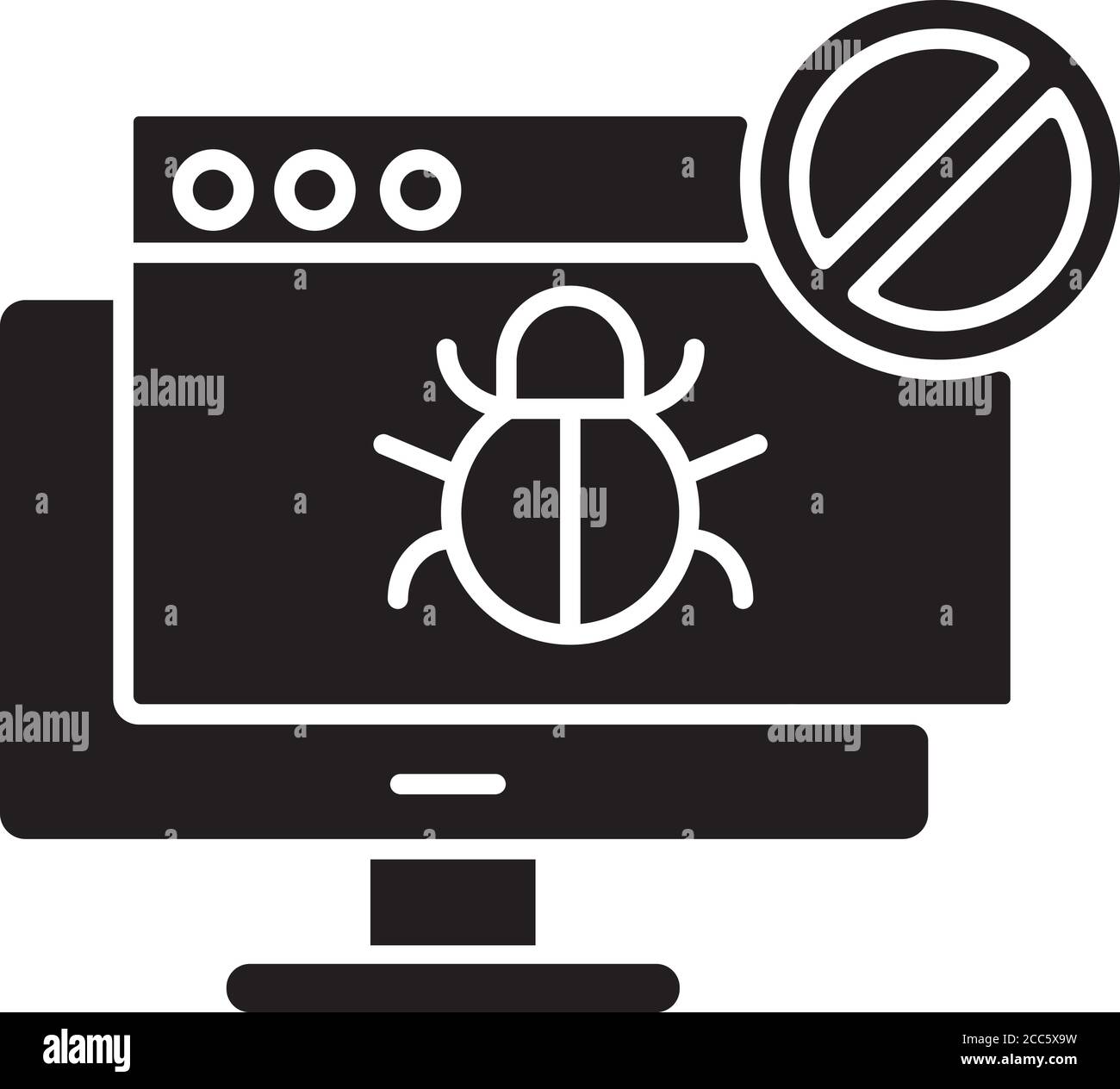 Forbidden website black glyph icon Stock Vector Image & Art - Alamy
