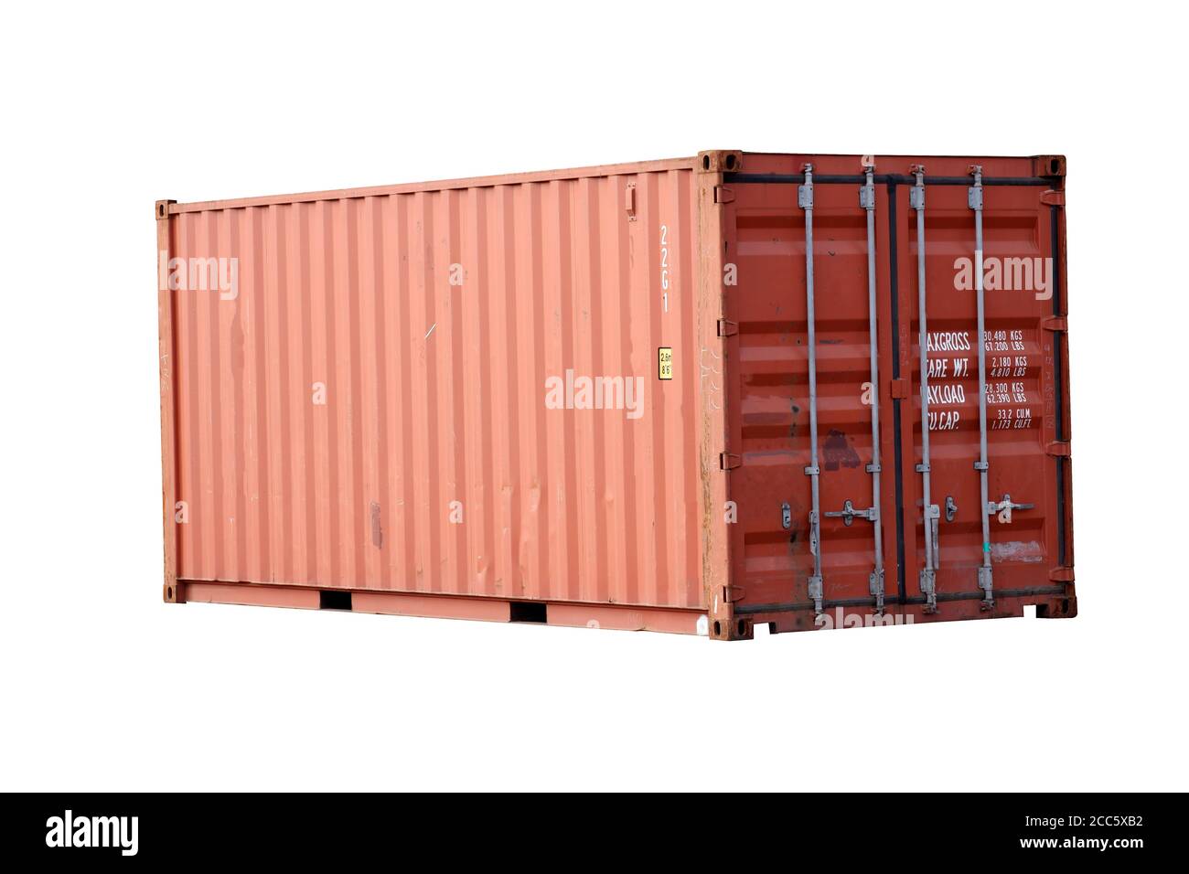 Red container isolated on white background Transportation concept Stock ...