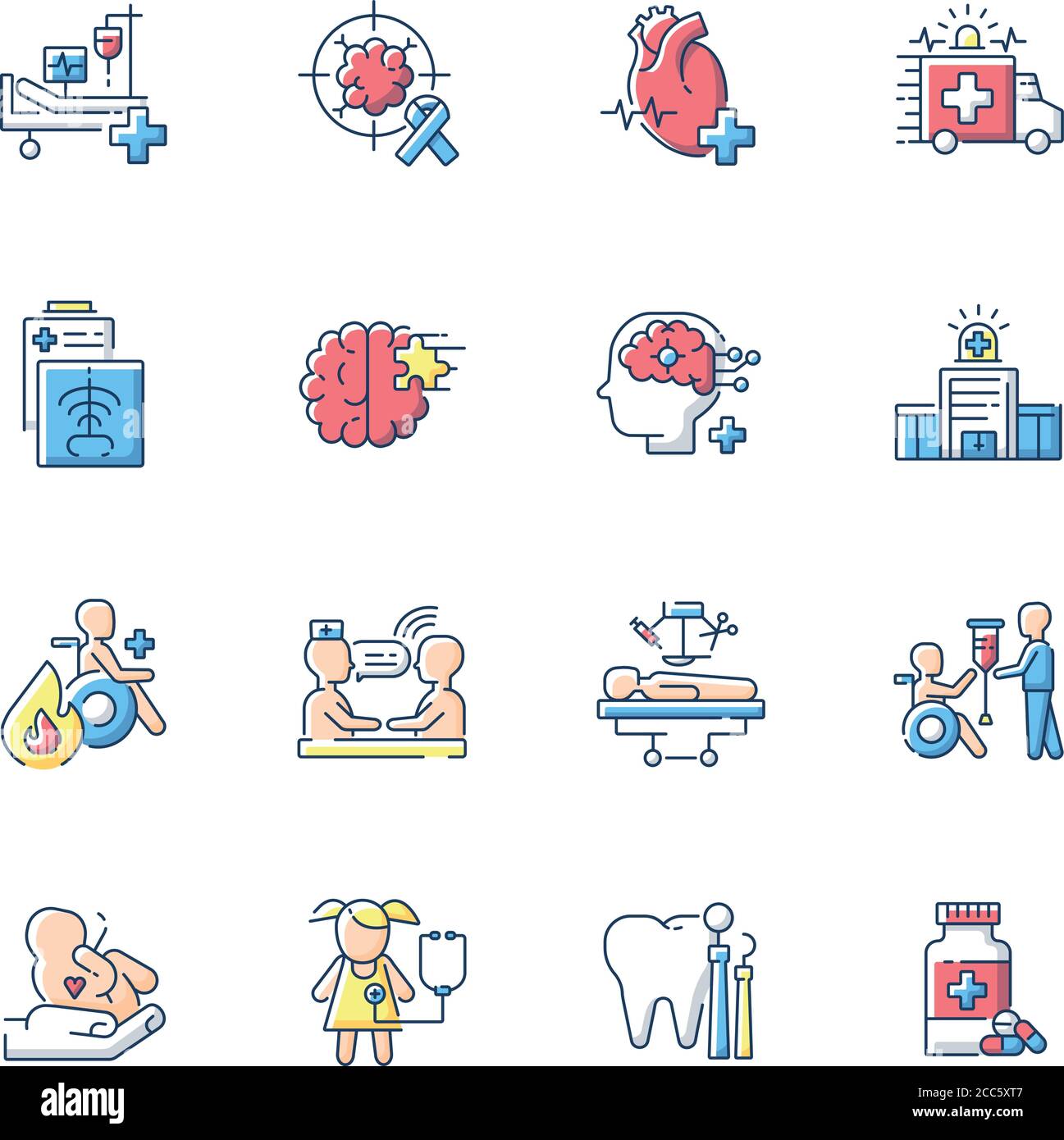 Hospital RGB color icons set Stock Vector Image & Art - Alamy