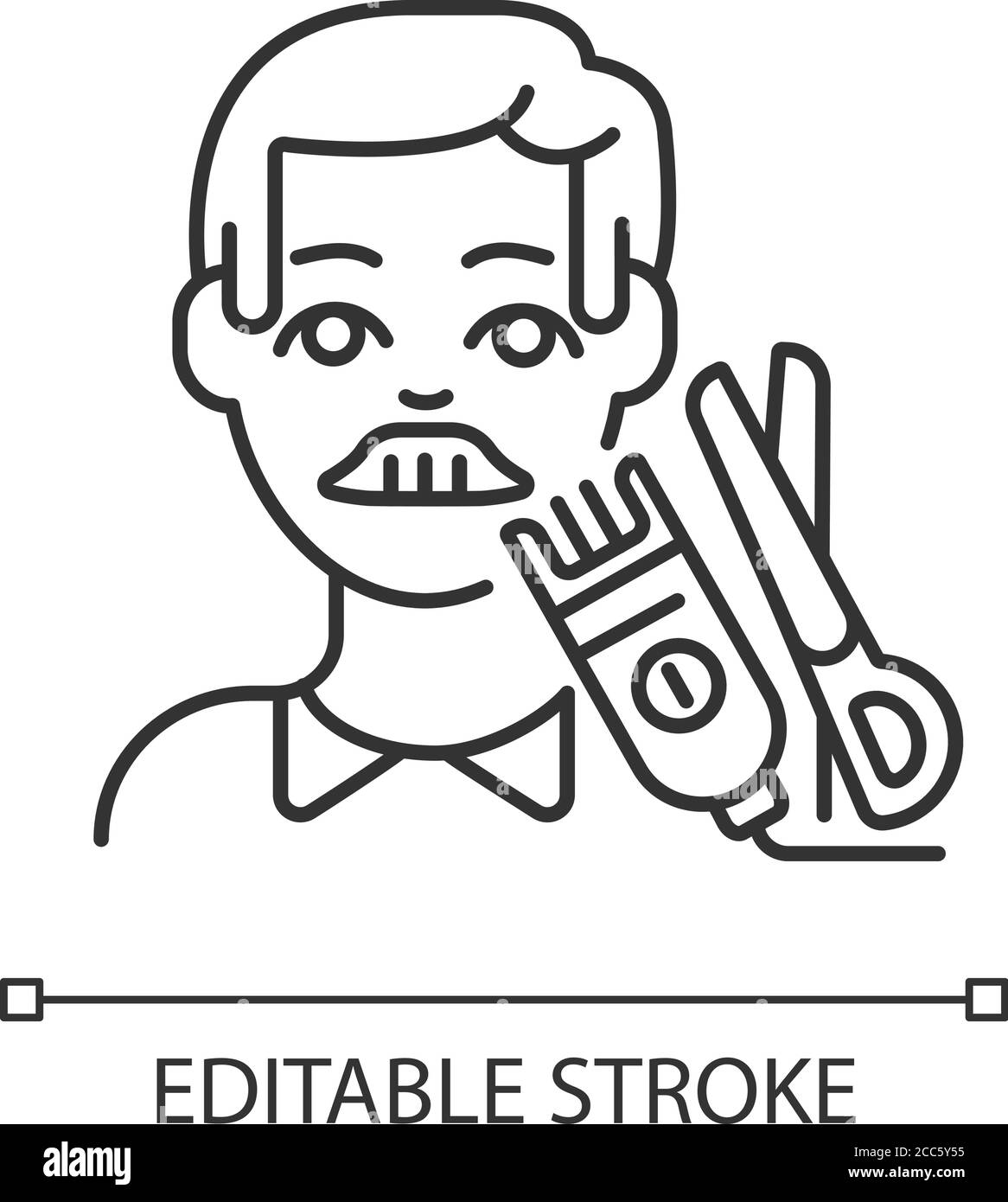 Mens beauty salon haircut Black and White Stock Photos & Images - Alamy