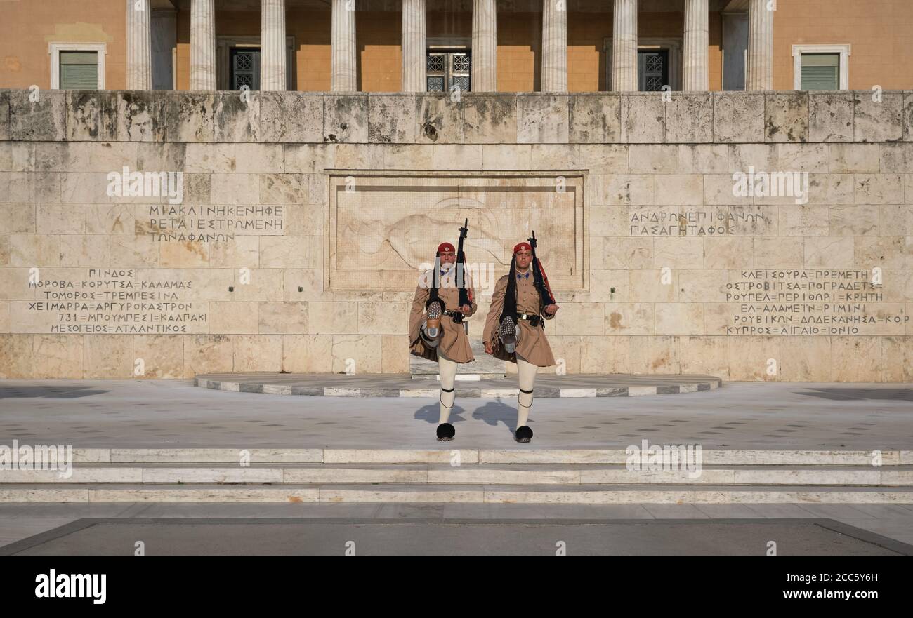 Athens, Greece - May 14, 2019: Changing of Presidential guard Evzones ...