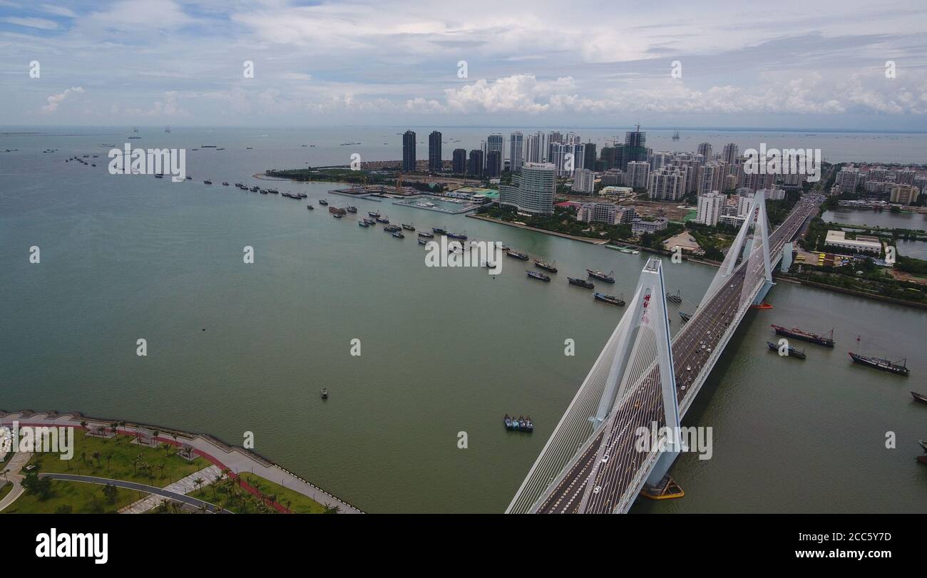 Haikou. 19th Aug, 2020. Aerial photo taken on Aug. 19, 2020 shows ...