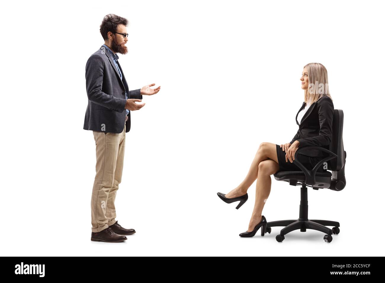 Seated sitting gesturing speaking hi-res stock photography and images ...