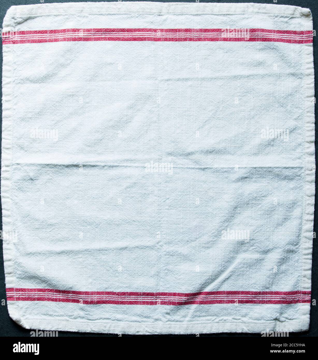 White linen cloth with red stripe Stock Photo - Alamy