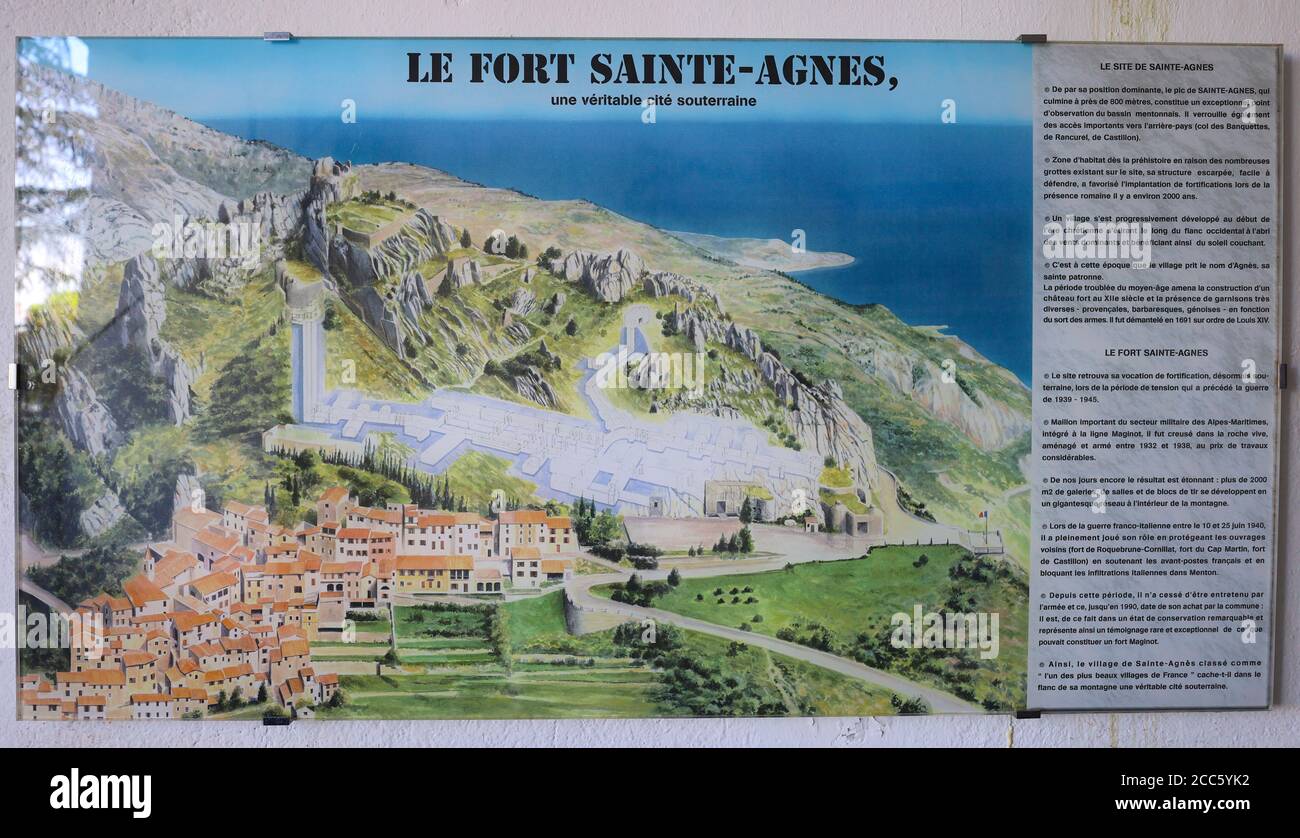 Sainte-Agnes, France - August 19, 2020: The Fortress in St. Agnes of ...