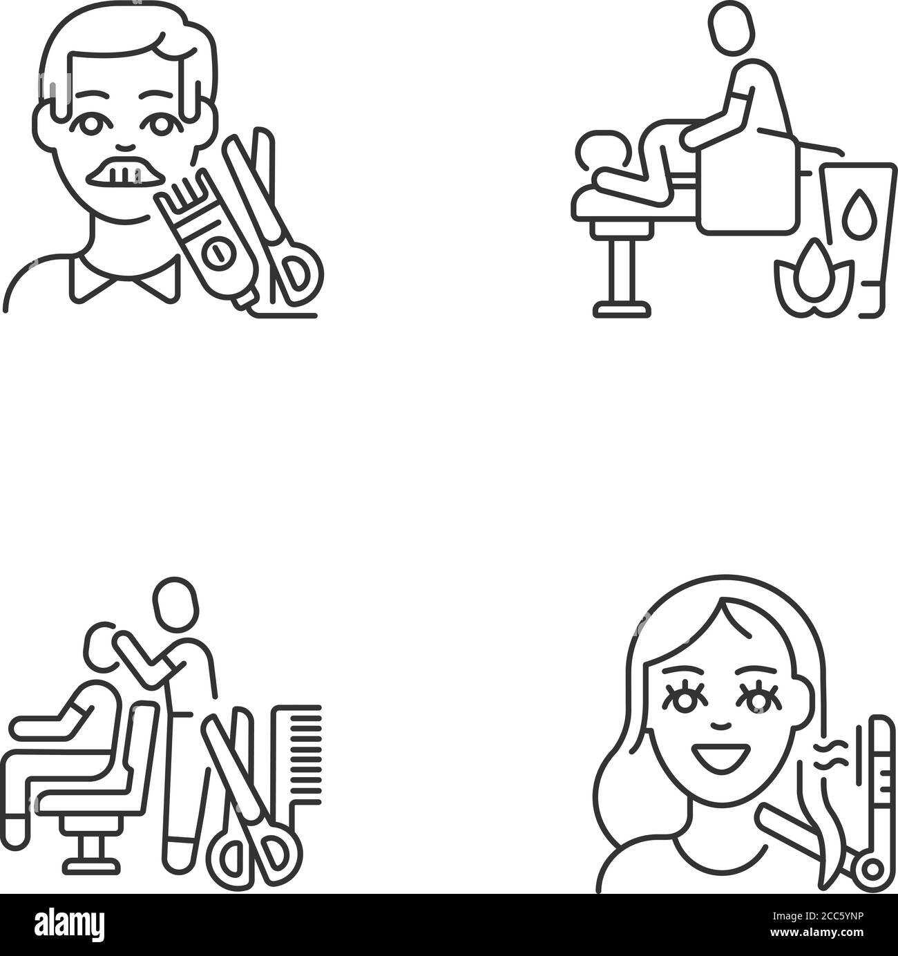 Hair salon icons set Black and White Stock Photos & Images - Alamy