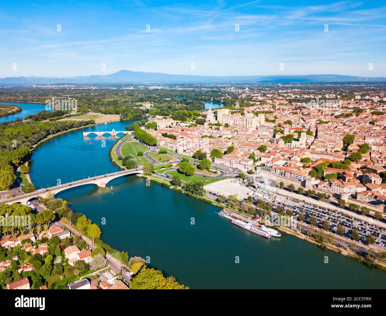 Rhone river aerial view france hi-res stock photography and images - Alamy
