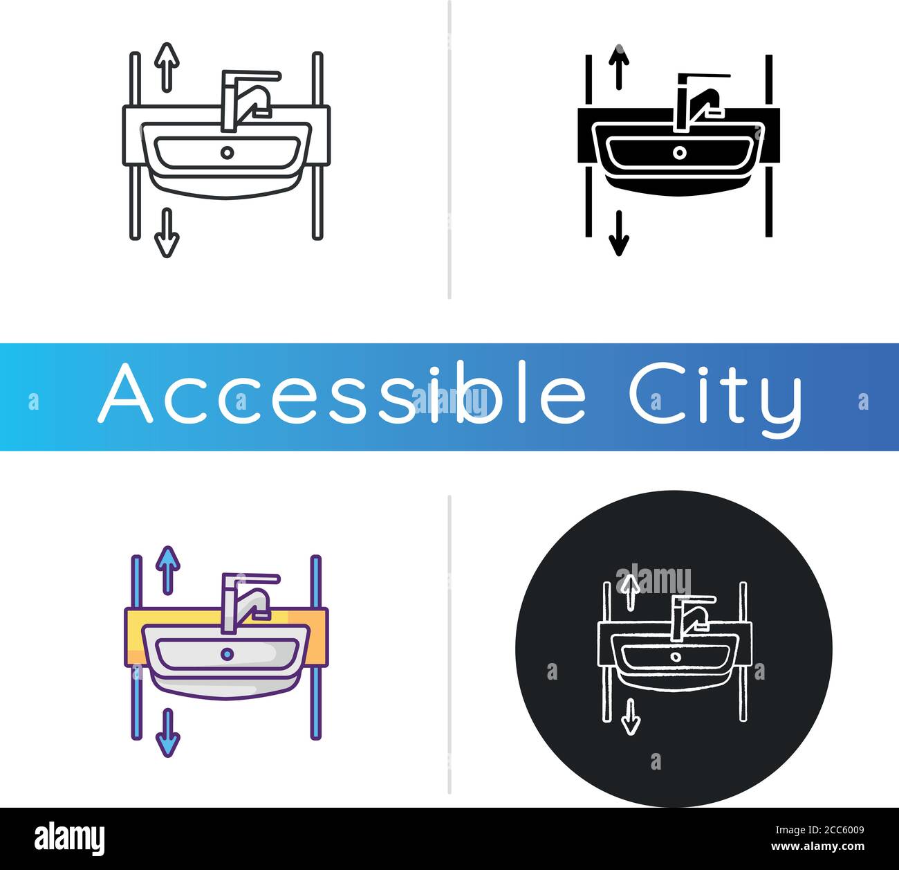 Adjustable height sink icon Stock Vector Image & Art - Alamy