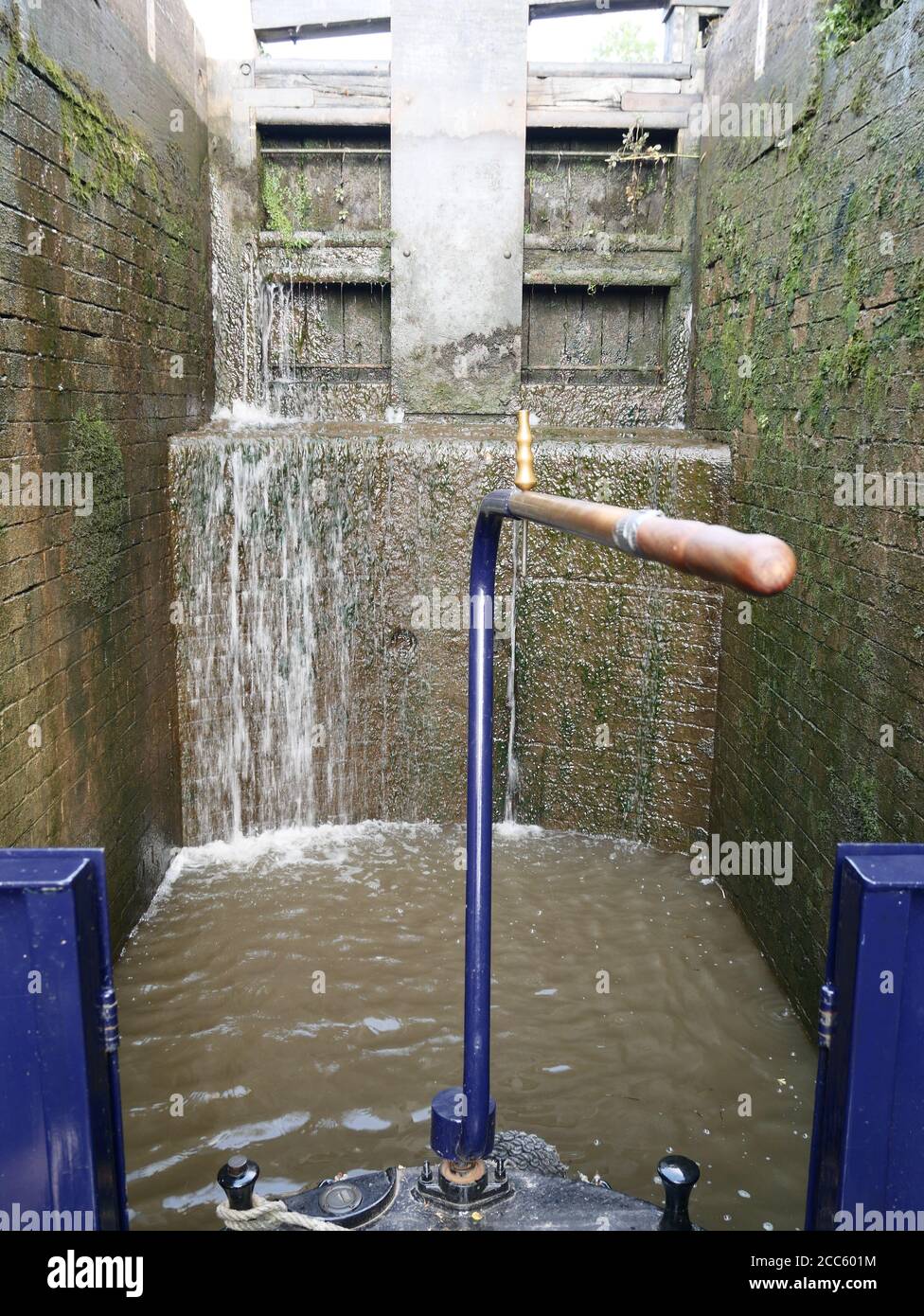 Canal lock cill detail Stock Photo - Alamy