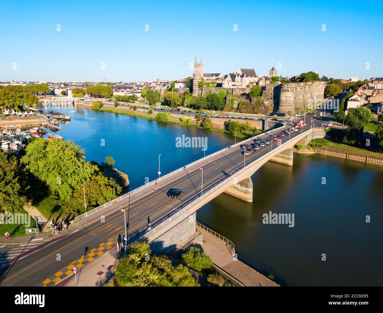 Angers aerial panoramic view. Angers is a city in Loire Valley, western ...