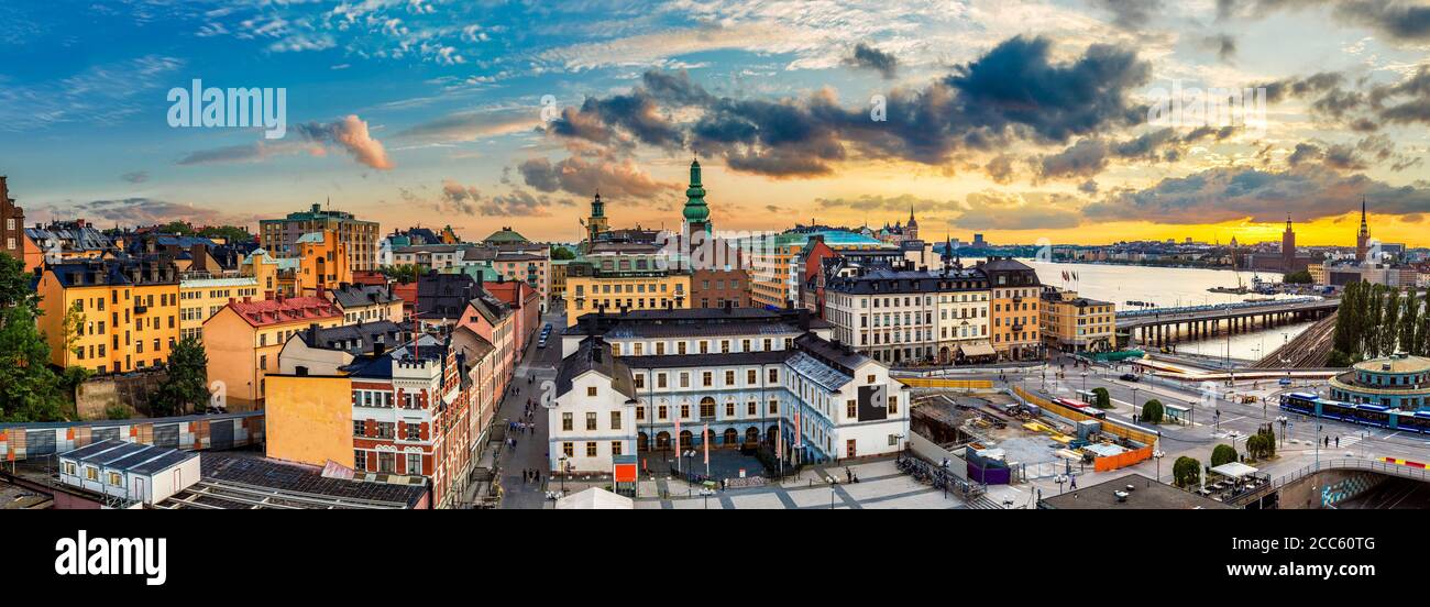Night view of Gamla Stan, the old part of Stockholm, Sweden Stock Photo ...