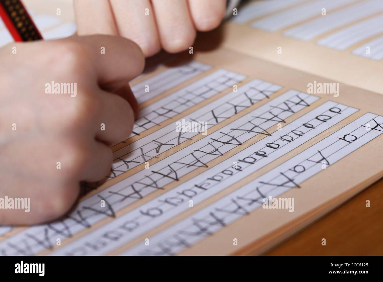 Symbol image: First grader learns writing Stock Photo - Alamy
