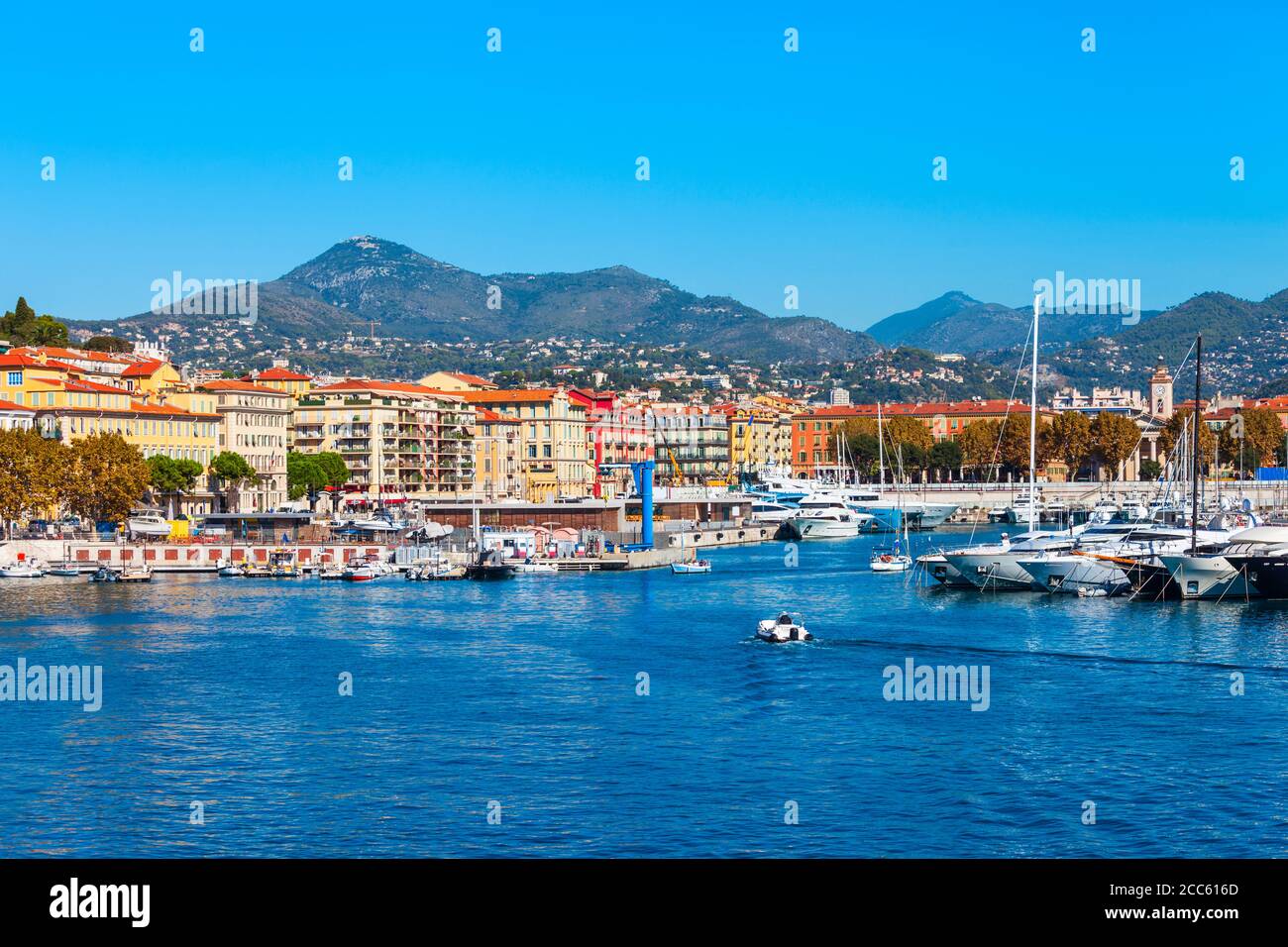 Nice port with boats and yachts. Nice is a city located on the French ...
