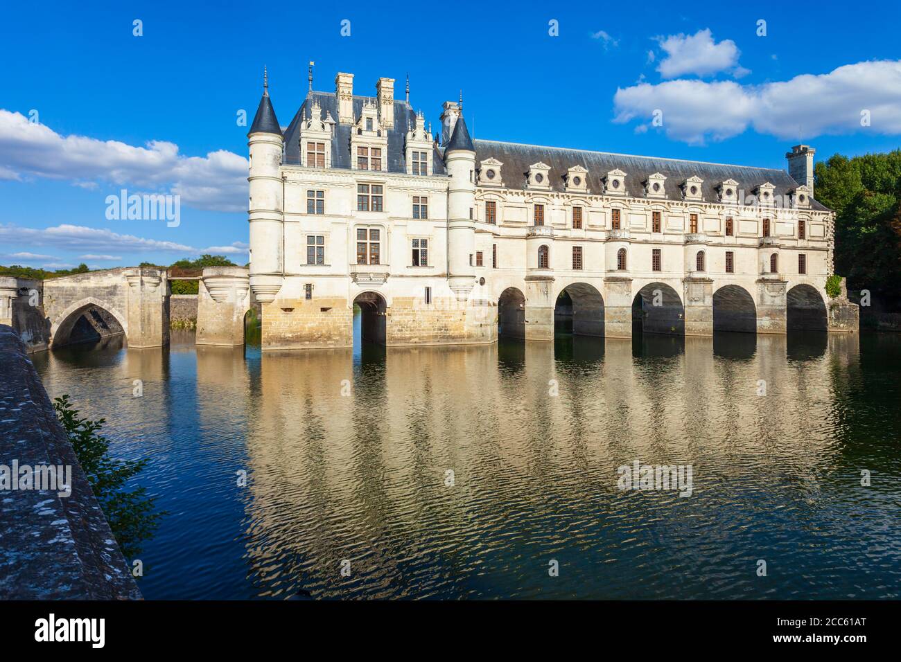 Chateau de Chenonceau is a french castle spanning the River Cher near ...