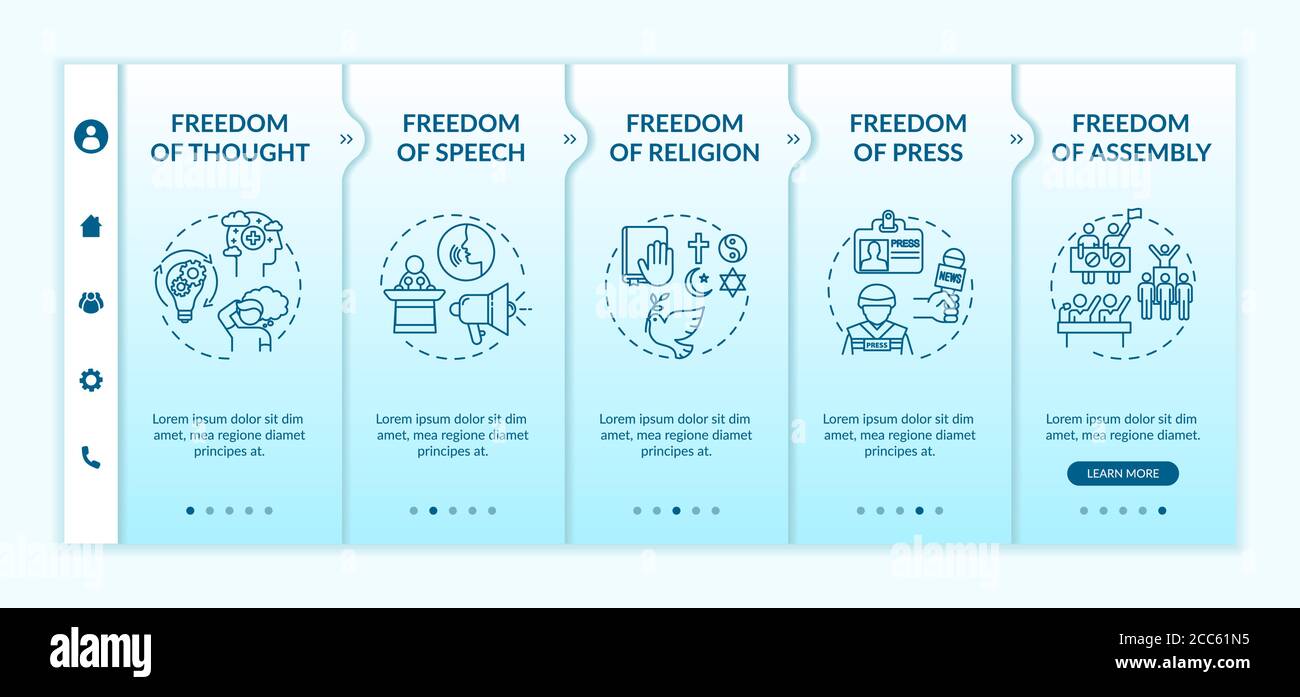 Basic human freedoms onboarding vector template Stock Vector Image ...