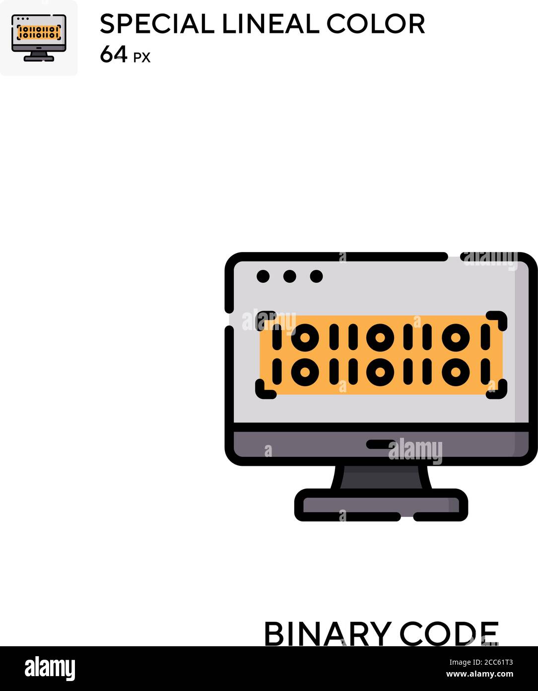 Binary code soecial lineal color vector icon. Illustration symbol ...