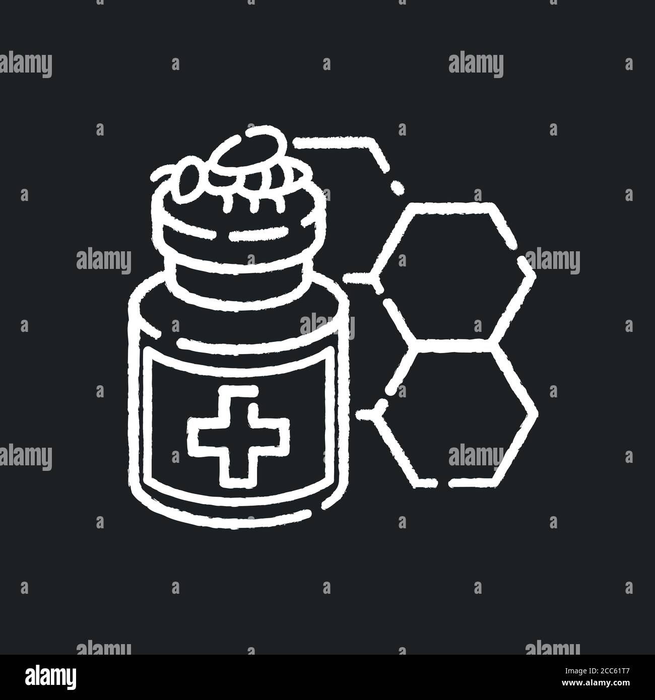 Apitherapy chalk white icon on black backgrounds Stock Vector Image ...