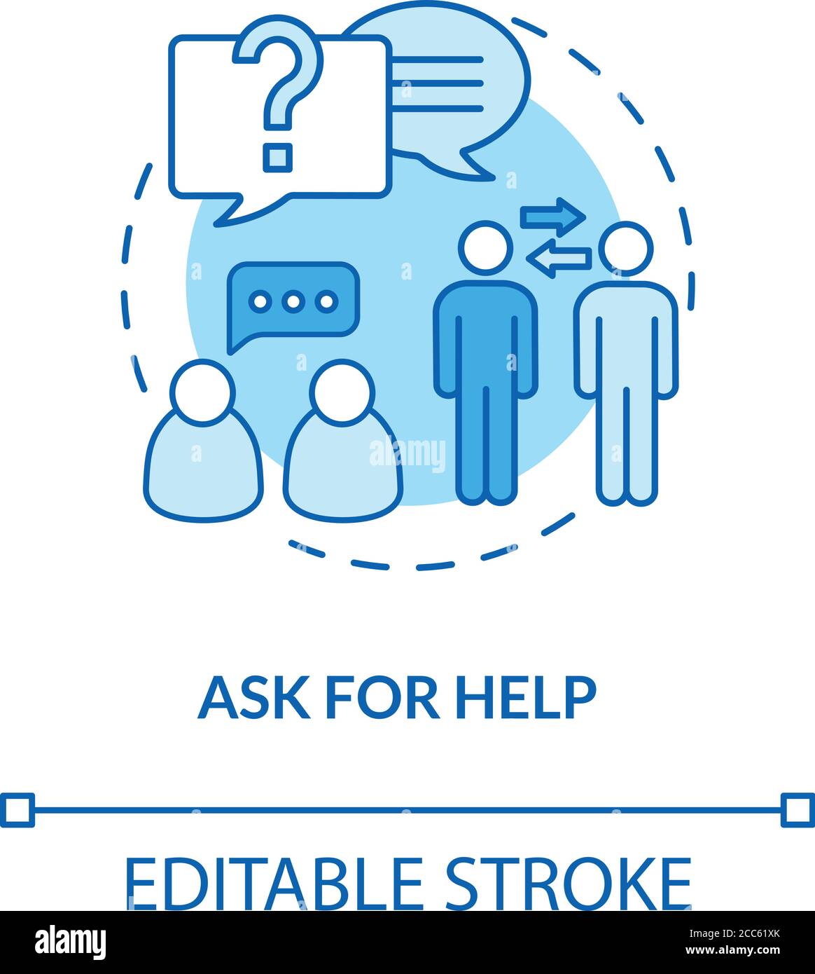 Ask for help turquoise concept icon Stock Vector Image & Art - Alamy
