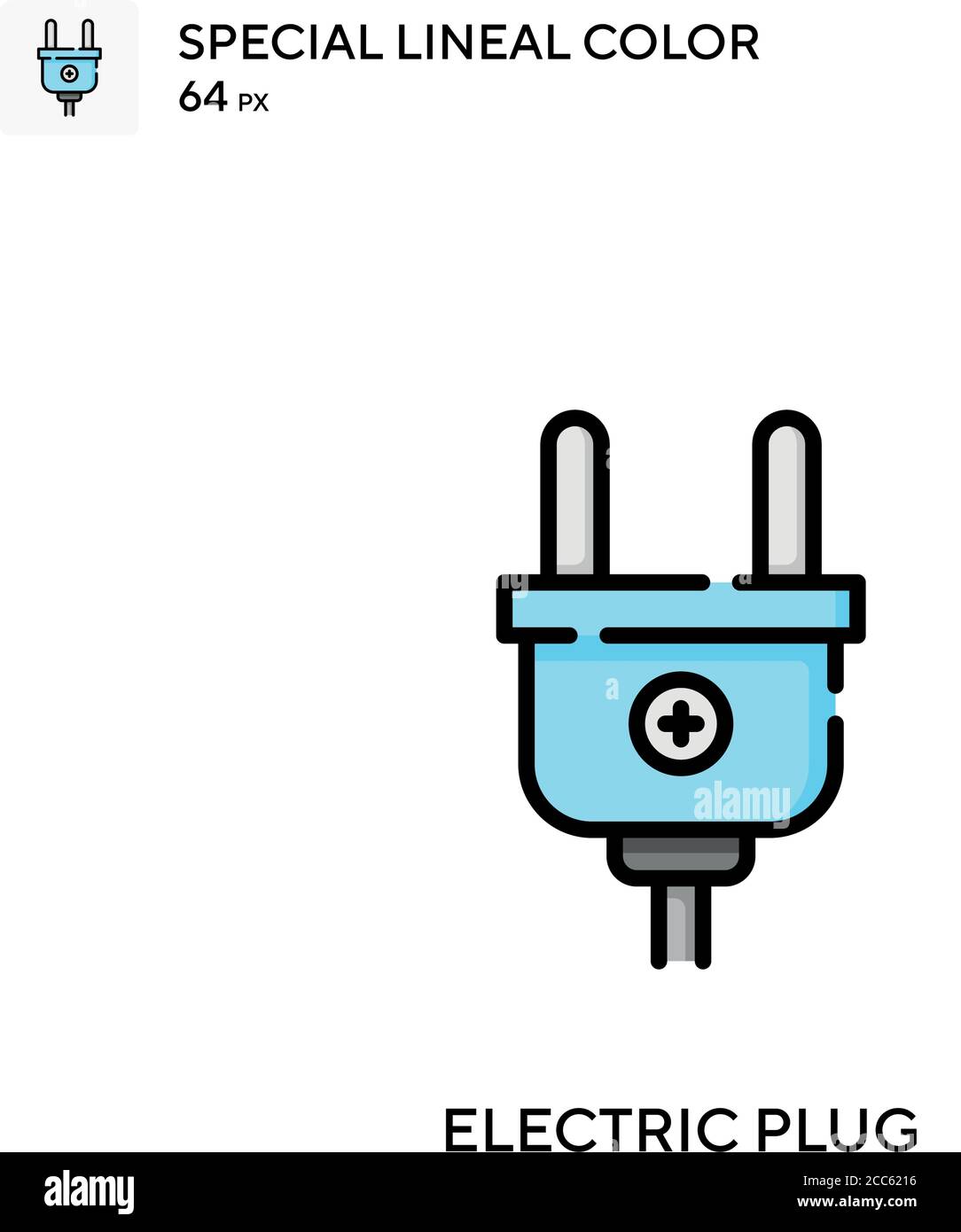 Electric plug soecial lineal color vector icon. Illustration symbol ...