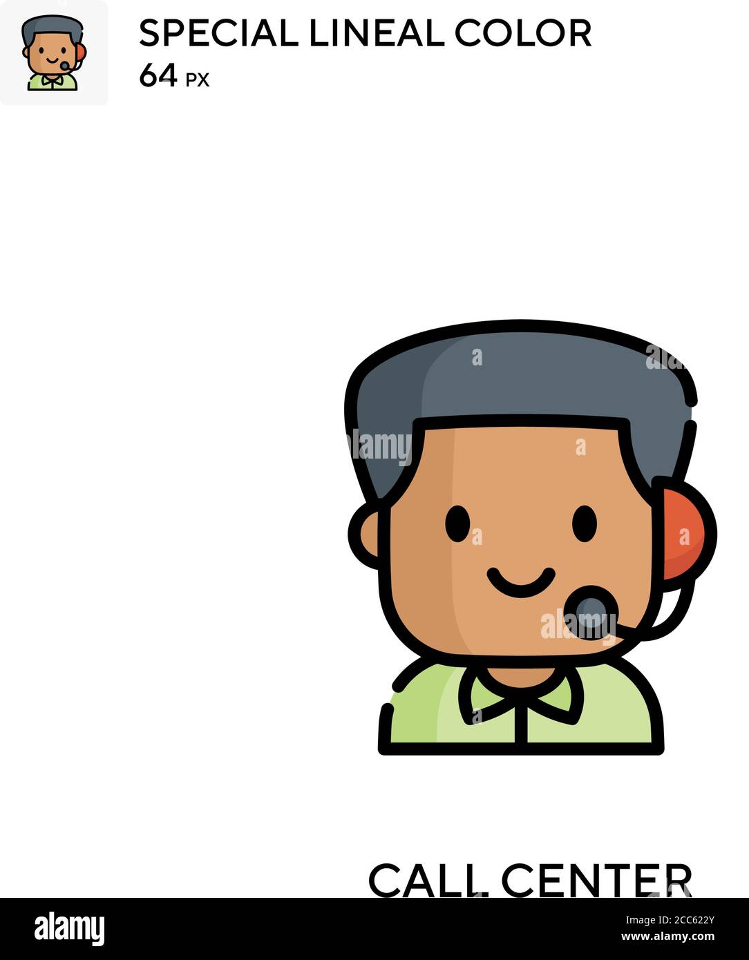 Call center soecial lineal color vector icon. Illustration symbol ...