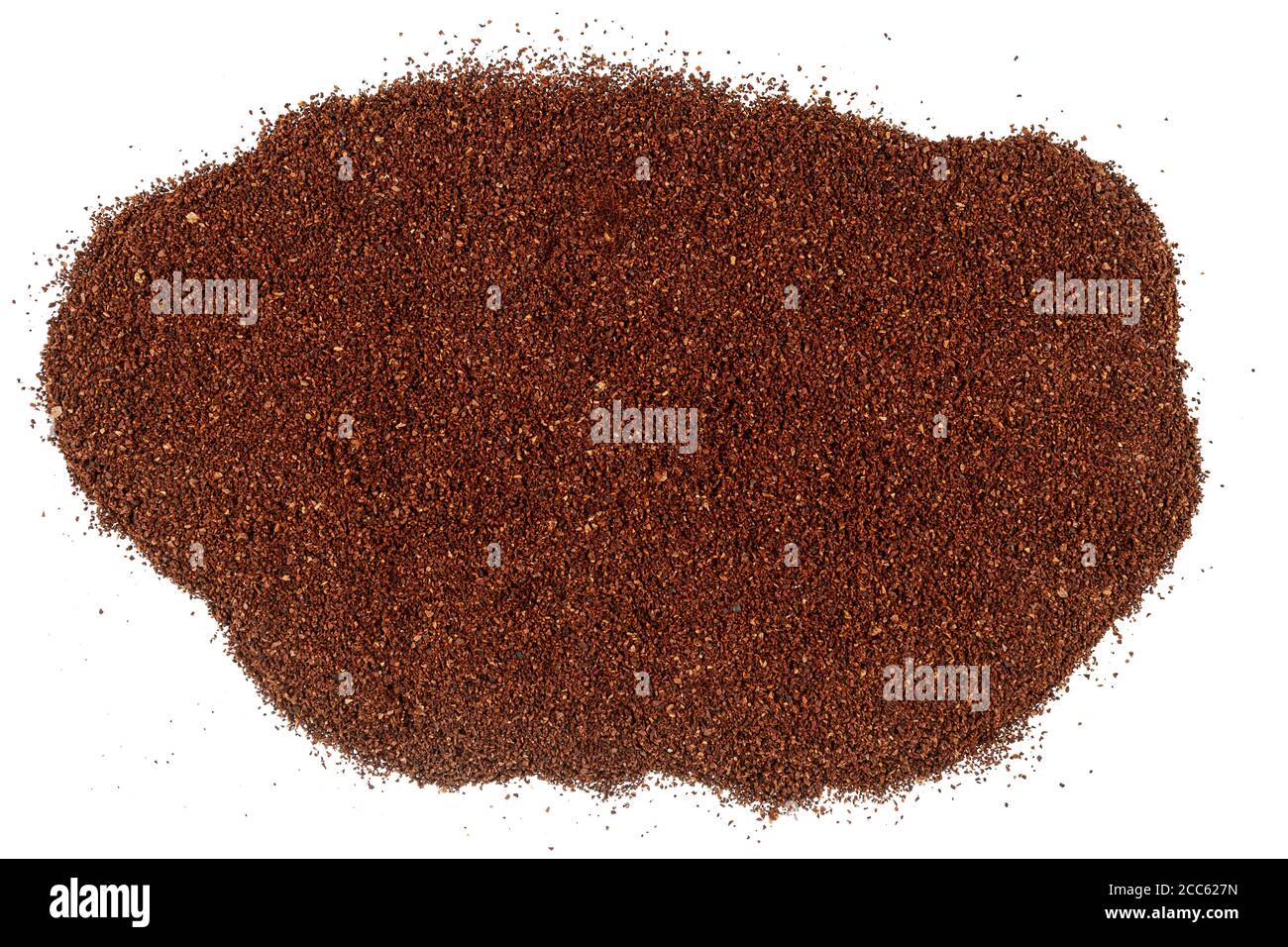 Pile of fresh ground coffee isolated on white background Stock Photo ...