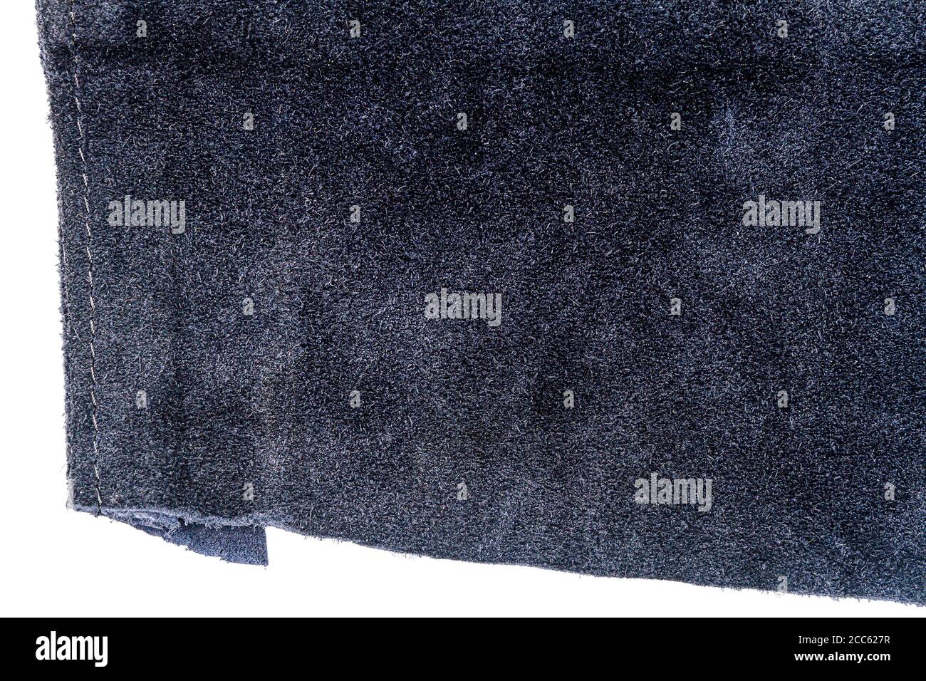 Piece of blue suede isolated on white background Stock Photo - Alamy