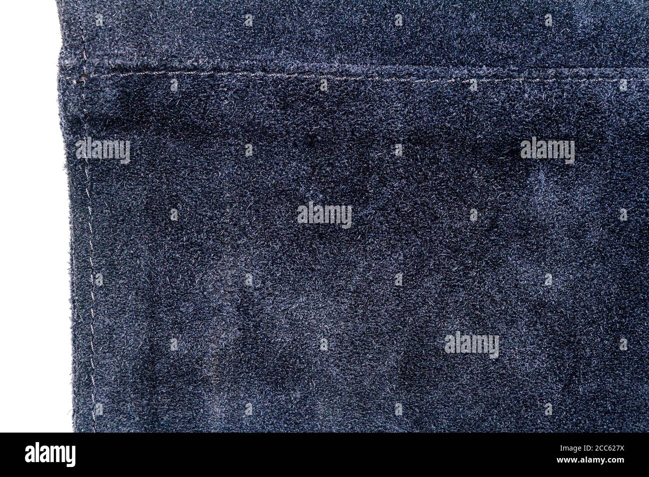 Piece of blue suede isolated on white background Stock Photo - Alamy